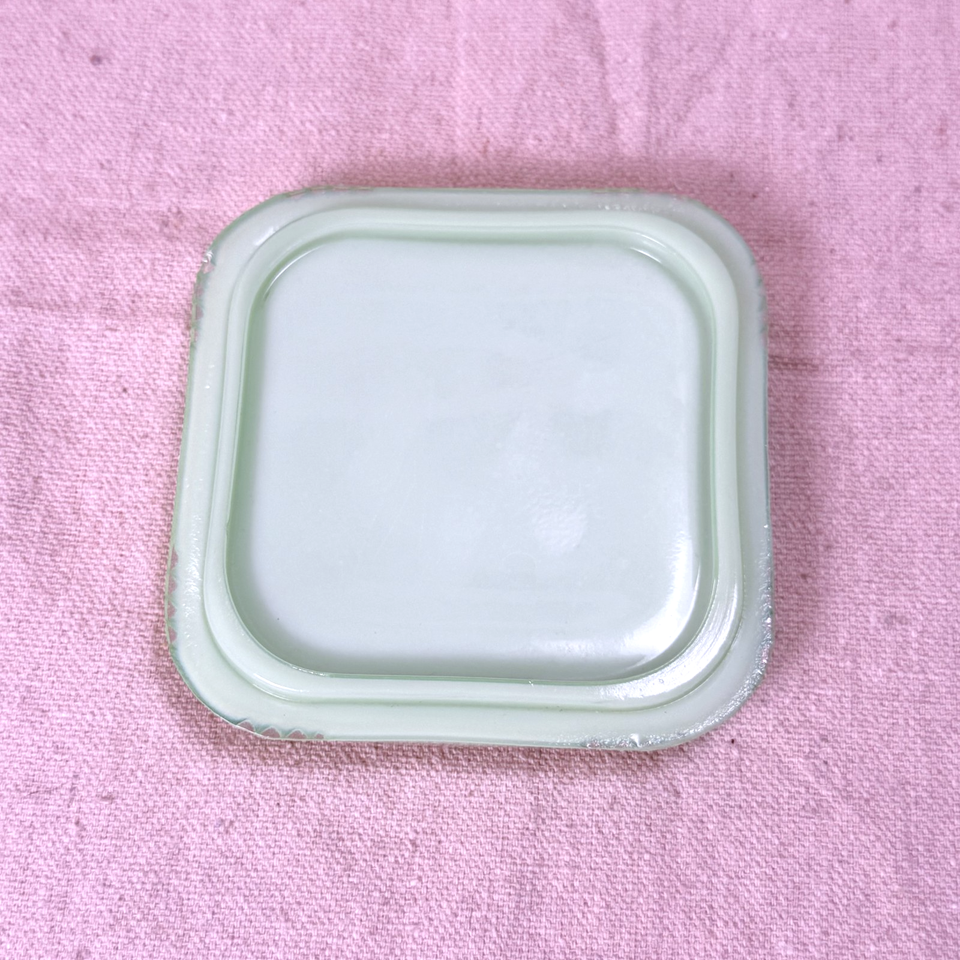 Cracker Barrel Jadeite Glass Canister LID ONLY Criss Cross Ribbed ...