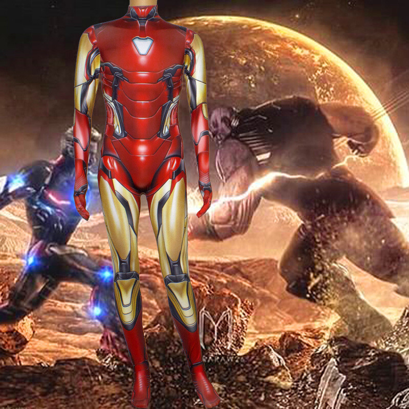 Iron Man Mark 85 Jumpsuit Cosplay Costume Zentai Suit For Adult Kids ...