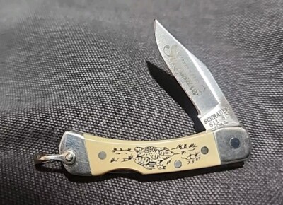 SCHRADE MADE IN USA SCRIMSHAW BULLFROG FROG TOAD LIL LOCKBACK KNIFE ...