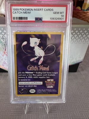 PSA 10 GEM MINT 1999 WOTC Catch Mew! Promo Pokemon Insert Card - Low ...