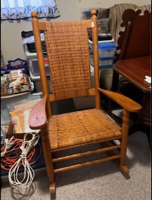 JF Kennedy VTG Carolina Rocker P&P Chair Co " Bamboo Magazine Side ...