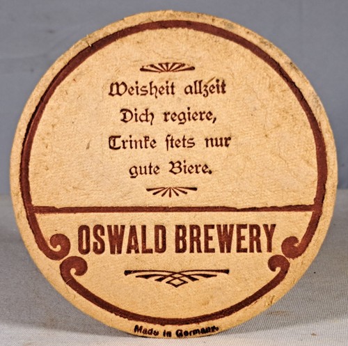 Scarce Pre Prohibition Beer Coaster Oswald Brewery Altoona Pennsylvania ...