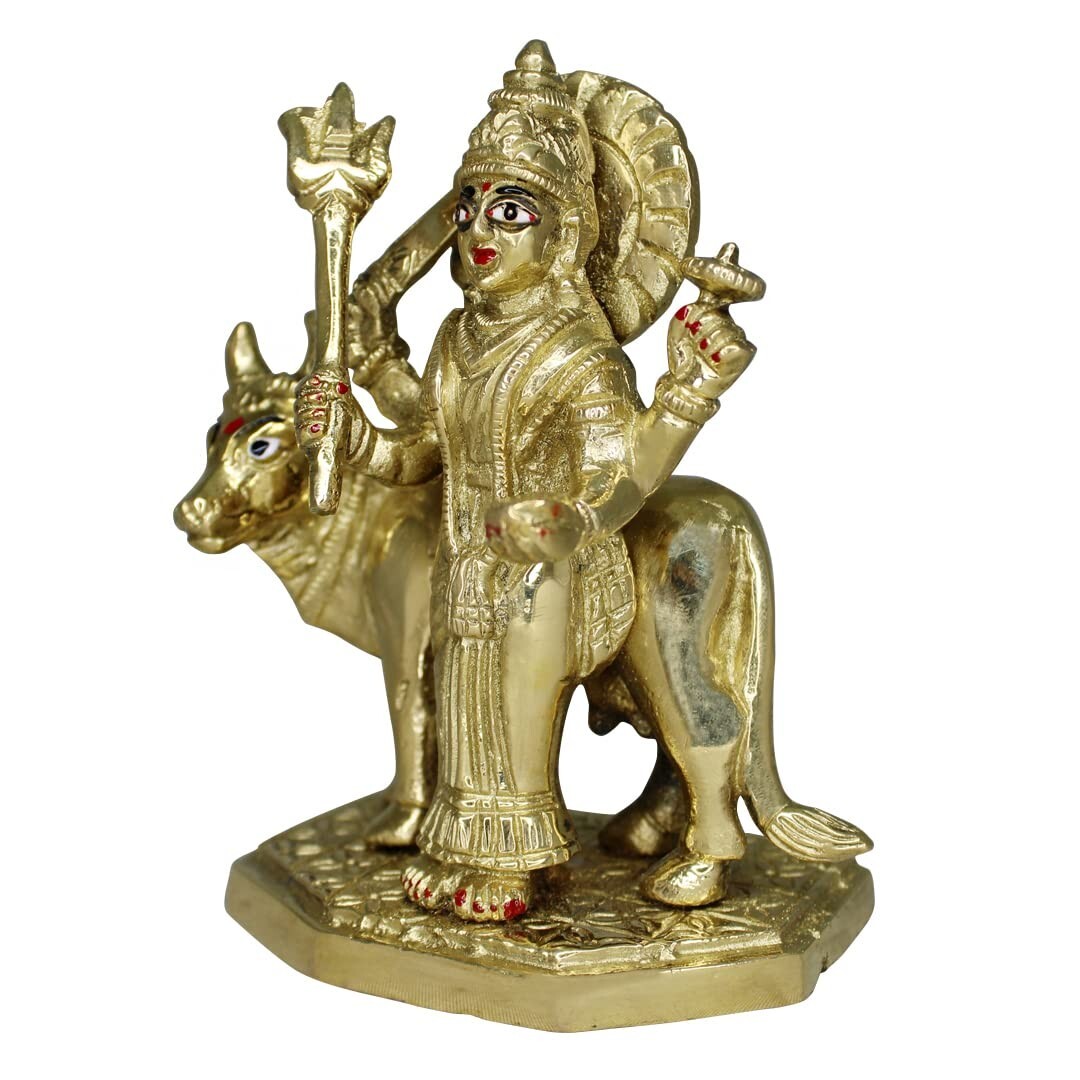 Brass Goddess Kuldevi Idol Statue for Home Puja Temple Mandir Decor ...
