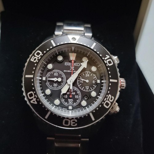 SEIKO Prospex V175-0AD0 Divers 200m Men's Watch Solar Powered Black ...