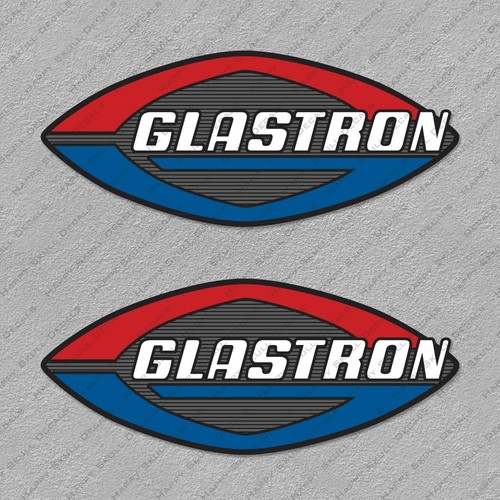 GLASTRON BOAT LOGO 1970-1973 DARK GRAY DECALS STICKERS Set of 2 12 ...