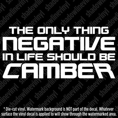 NEGATIVE CAMBER Decal Sticker JDM Euro funny fatlace slammed stance ...