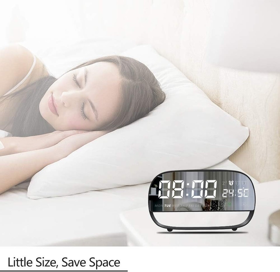 LED Digital Alarm Clock with 3 Snooze Alarms, Easy to Set, Modern ...