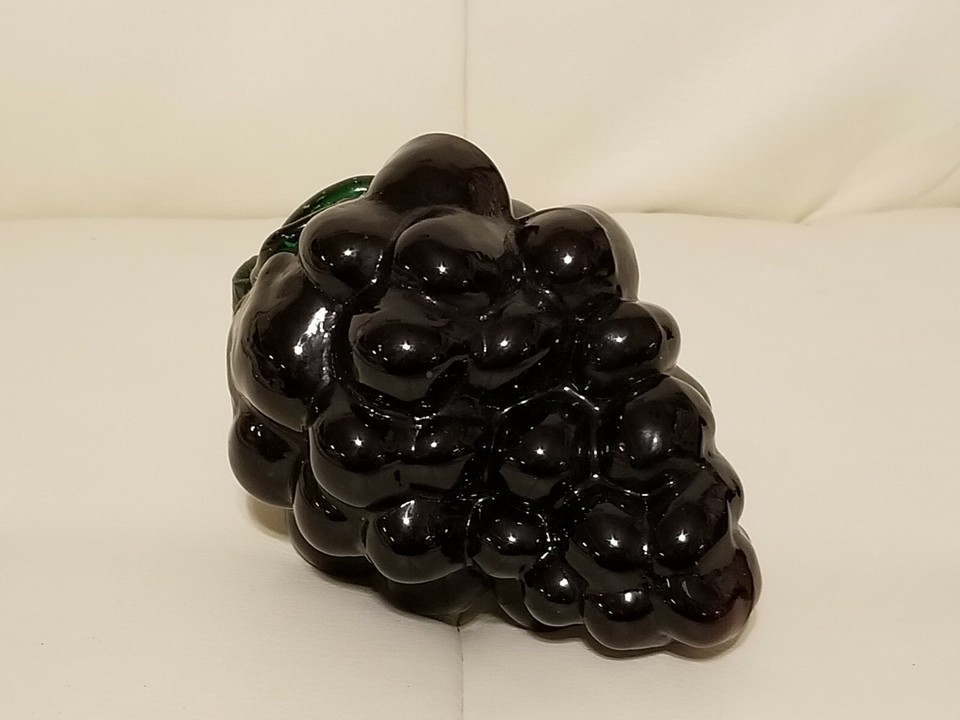 Vintage Art Glass Grape Cluster Fruit Kitchen Decor Collectible Paperweight | eBay
