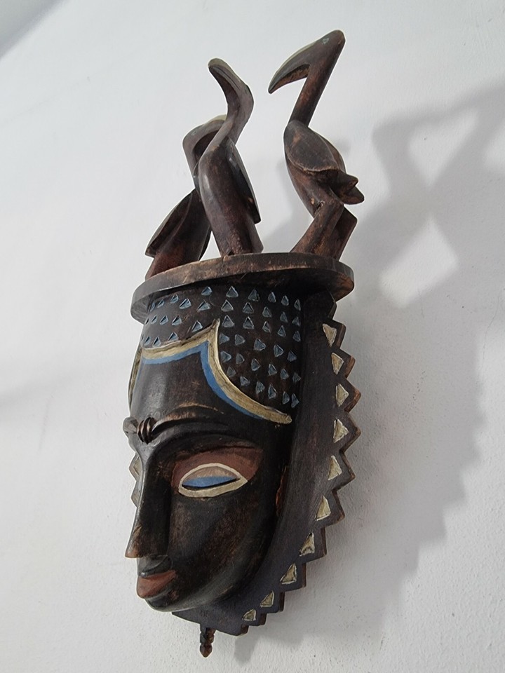 Wooden Mask Africa Bird Statue Sculpture | eBay UK