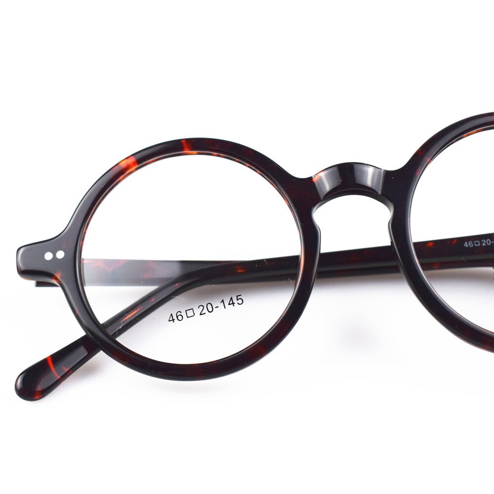 Vintage Small Round Glasses HANDMADE Glasses Tortoise Eyeglasses Frames ...