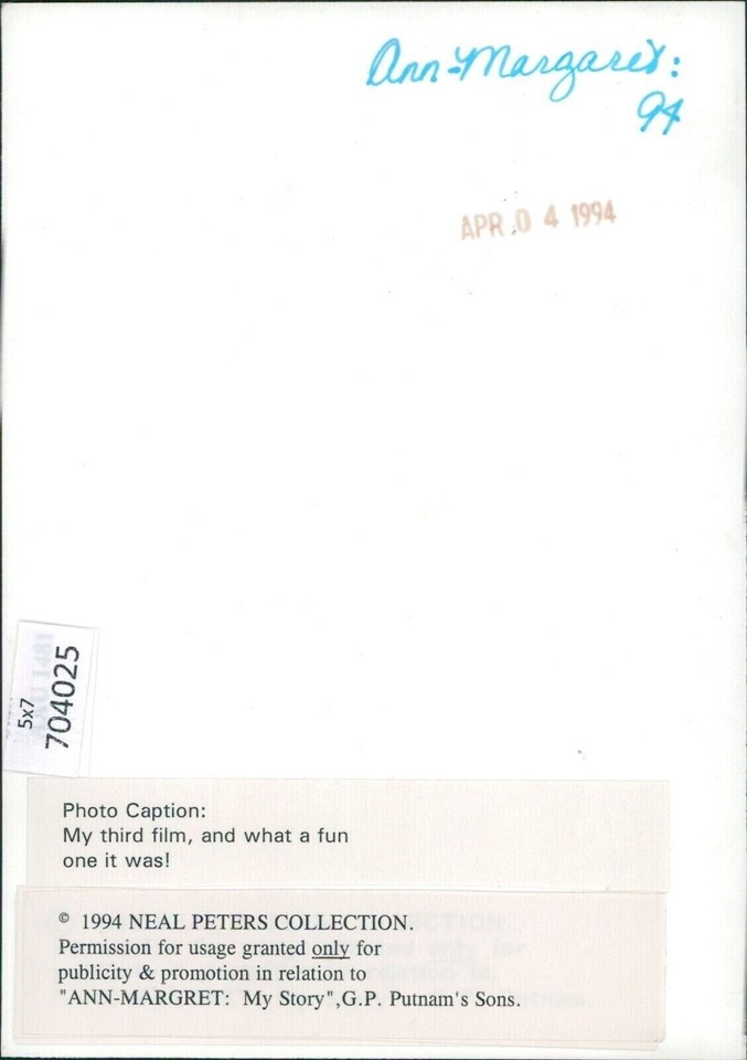 1994 Photo Ann Margaret Bye Birdie My Story Beautiful Singer Dancer ...