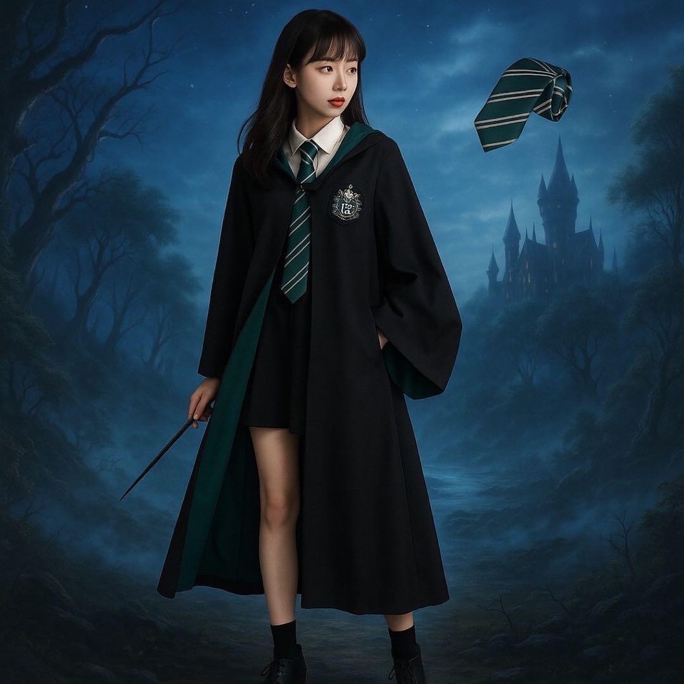 Harry Potter Slytherin Cosplay Robe Tie Set USJ Costume Popular | eBay