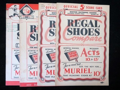 (4) 1937-1940 Boston Braves Bees Baseball Program Lot | eBay