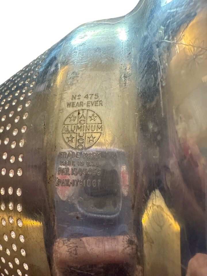 Wear-Ever No. 475 Aluminum Cone Sieve Colander Strainer with Wood Pestle 9.5" | eBay