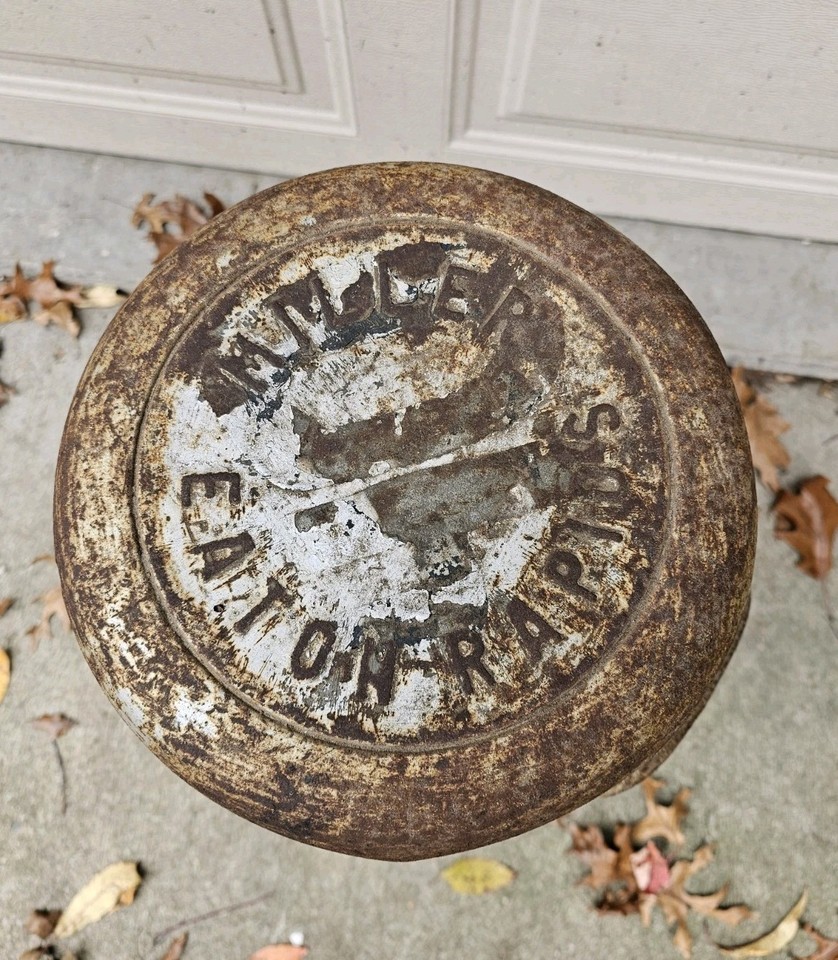 Vtg Antique Miller Dairy Farm Eaton Rapids MI Metal Milk Can 10 Gallon ...
