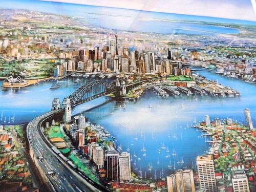 Australian Artist Ian Stephens framed print 'Sydney Panorama' | eBay