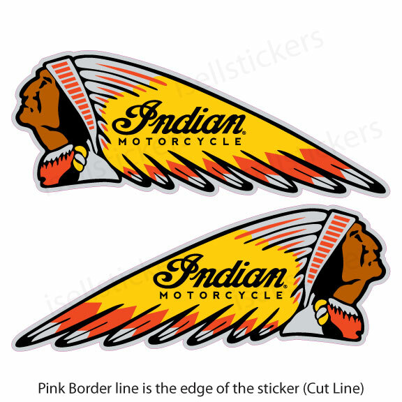 BM-12084 Reflective Indian Motorcycle Bonnet Safety Bike Helmet Decal ...
