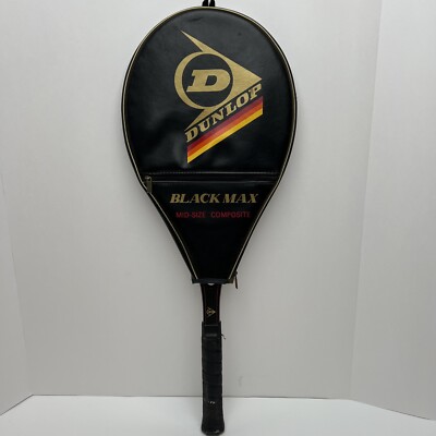 Vintage Dunlop Black Max Mid-Size Graphite Glass Tennis Racket With ...
