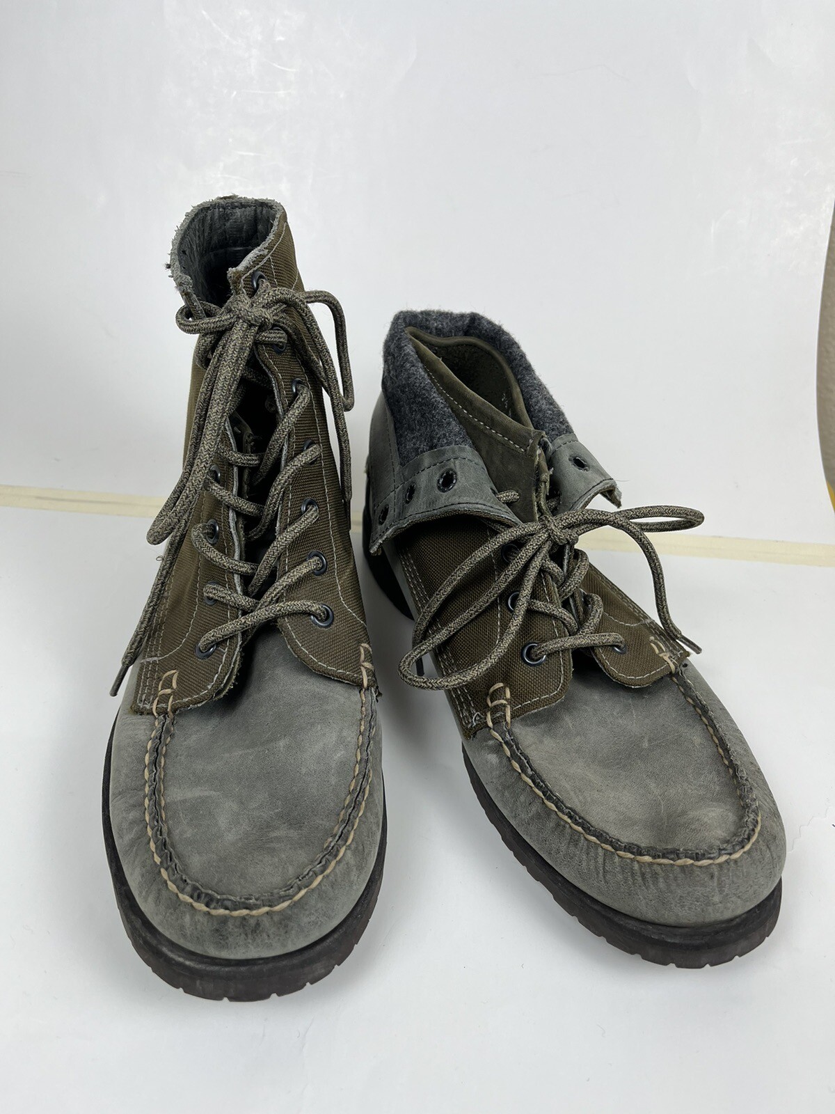 Sebago x Vane DOCKSIDES Leather Boots Boat Shoes Grey… - Gem