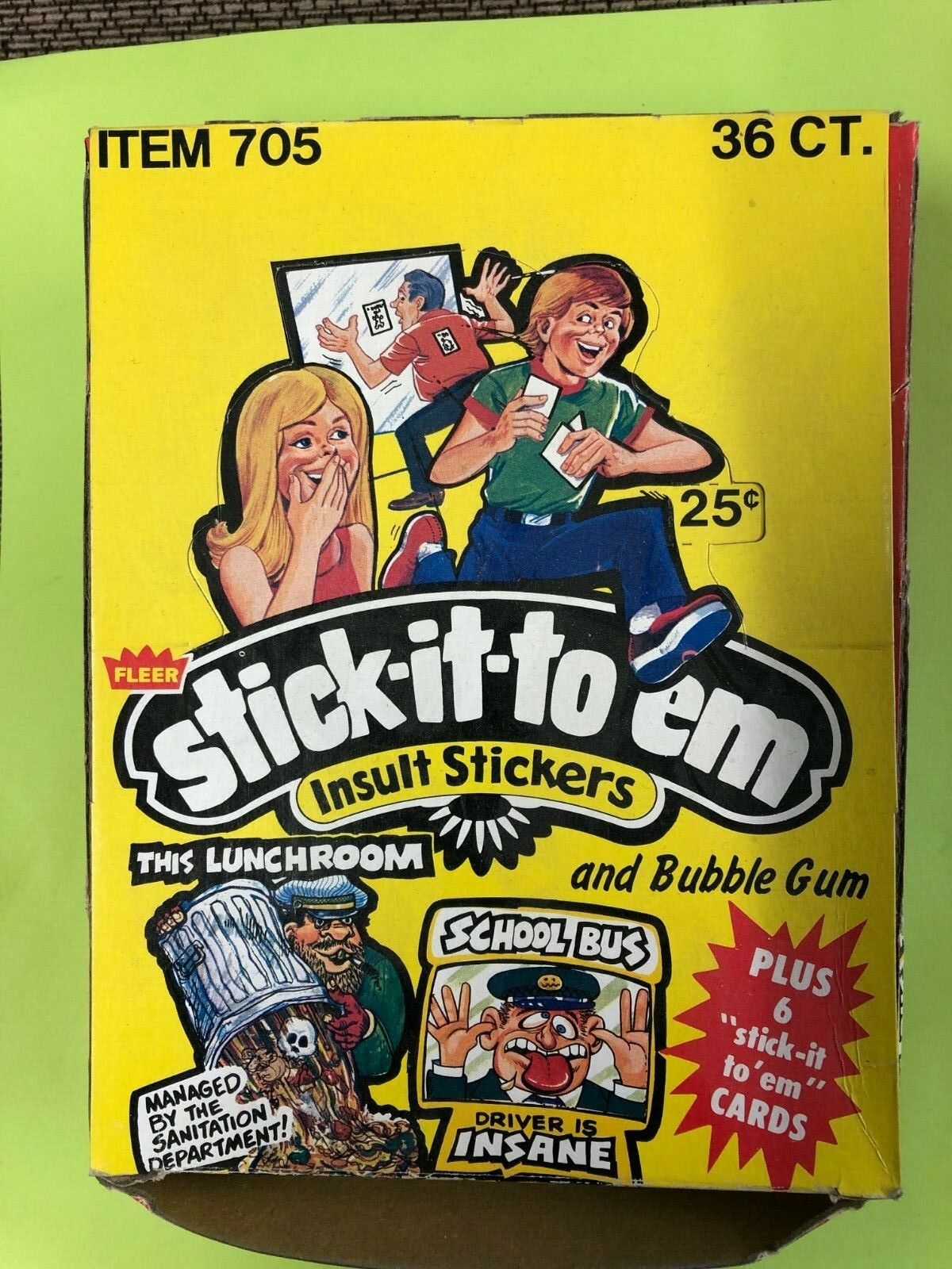1976 FLEER STICK-IT-TO-EM INSULT STICKERS Empty Display Box NO PACKS | eBay