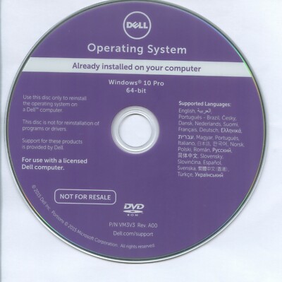 Windows 10 Professional 64 bit Installation repair recovery DVD Disk ...