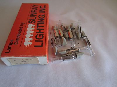 Box Of 10 Sunray Lighting 48C 48C1 Miniature Slide Base Light Bulbs ...