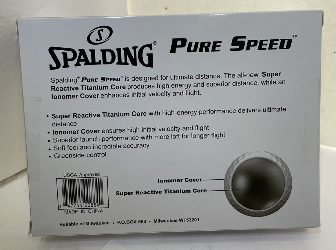 Spalding Pure Speed 85 Compression Golf Balls White 12pk for sale ...