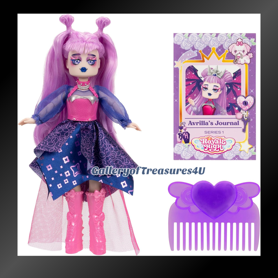 Royale High Avrilla Dark Fairy 9" Doll Exclusive Wing Code Roblox | eBay