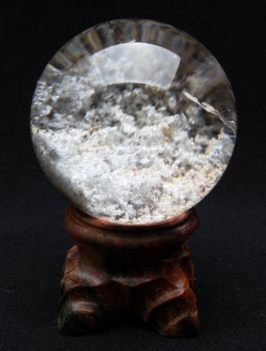 42mm Natural Clear Phantom Crystal Ball SPHERE Quartz Specimen+w ...