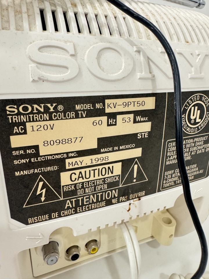 Vintage Sony KV-9PT50 Mini Triniton CRTV For Retro Gaming | eBay