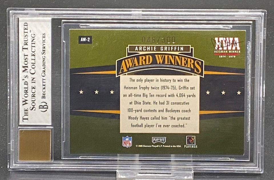 2005 PLAYOFF HONORS AWARD WINNERS ARCHIE GRIFFIN OHIO ST BGS 8 AUTO 9 # ...