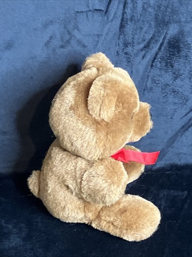 Vintage Dakin 1985 Heart Throb Teddy Bear Plush 9" Brown Red Bow Stuffed Animal | eBay