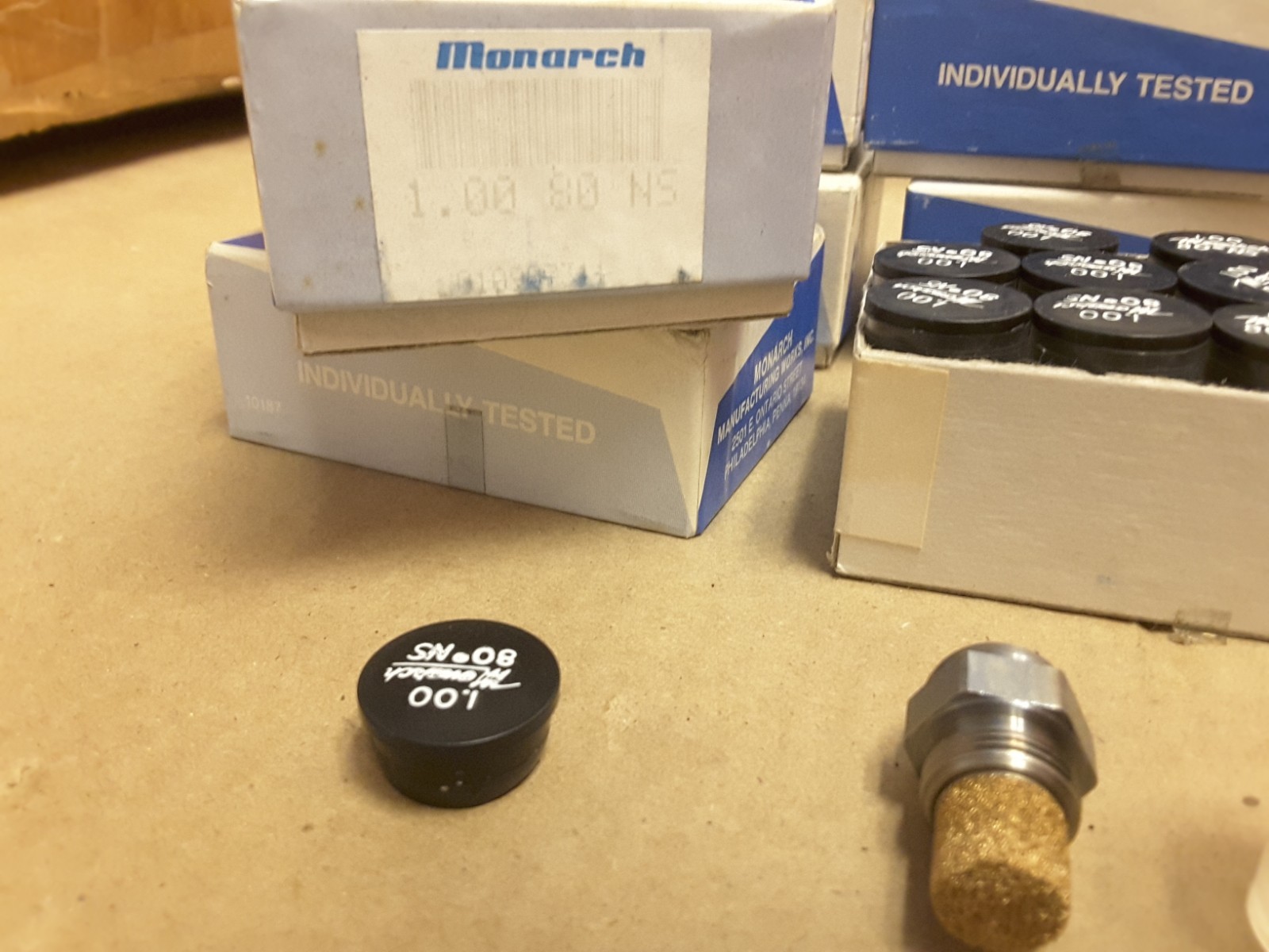 (12) MONARCH NEW Oil Burner Nozzles W/Strainer Stainless Steel 1.00 x ...