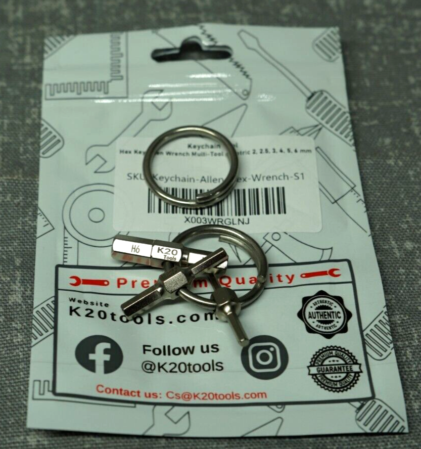 Keychain Allen Hex Wrench Key Bit -Metric Tiny Multi-Tool 2/2.5/3/4/5/6 ...