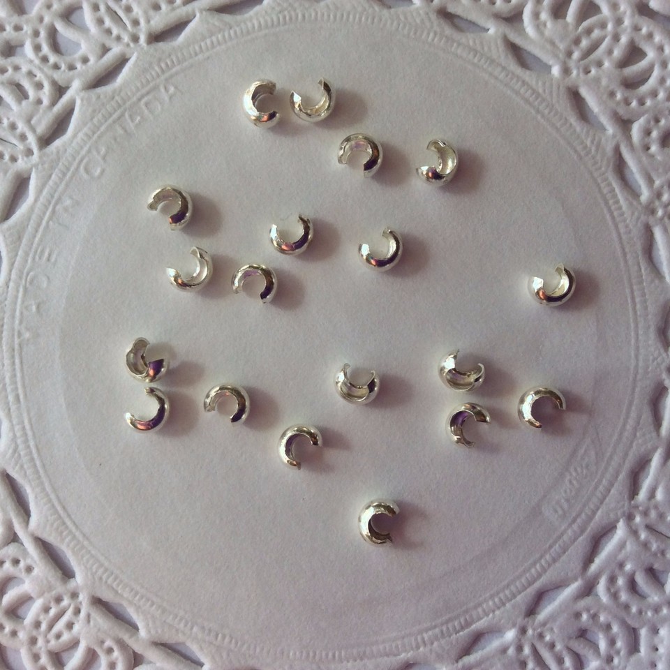 .925 Sterling Silver Crimp Covers - Sizes 3mm and 4mm - 10 PC. PACK | eBay