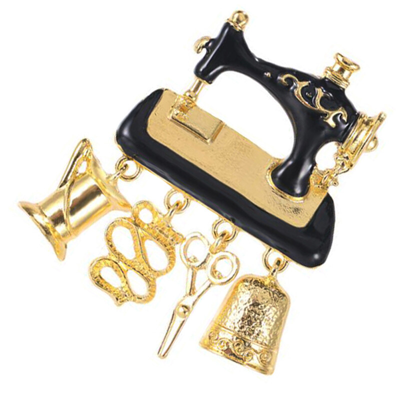 1PC Vintage Style Sartorius Sewing Machine Brooch Pins in Gold Color ...