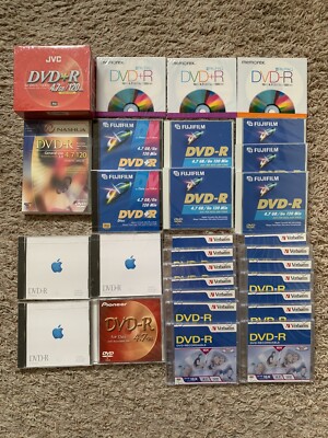 LOT of (37) DVD+R & DVD-R Recordable DISCS! Fujifilm, Verbatim, BRAND ...