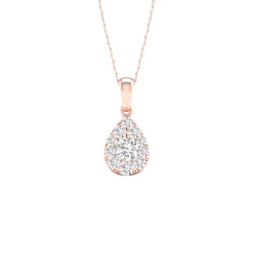 10k Rose Gold 0.5Ct Diamond Pendant Necklace, H-I I2 Perfect Gift for ...