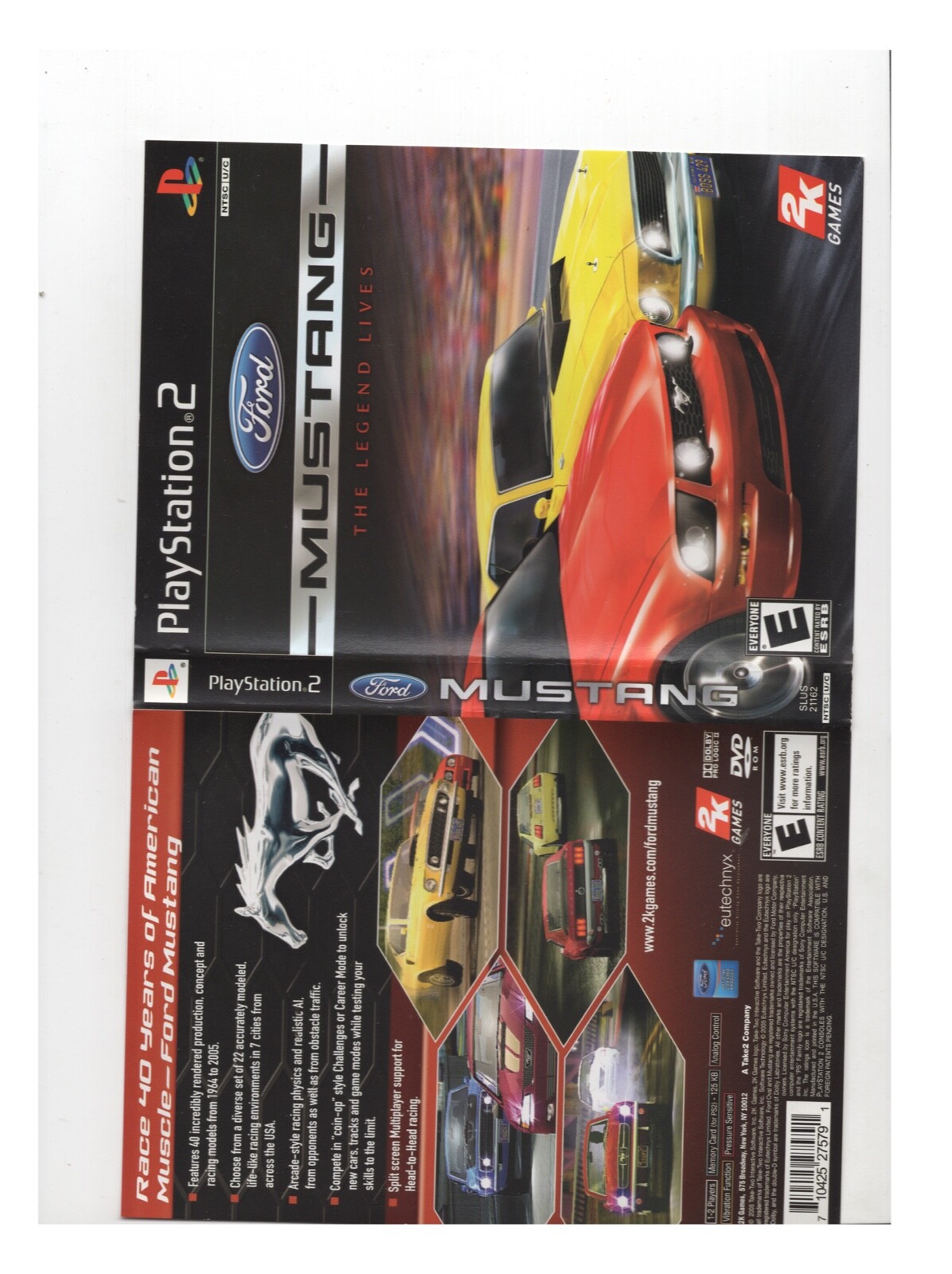 Ford Mustang PS2 ARTWORK ONLY Authentic Original | eBay