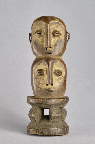LEGA wood double head Figure statue Bwami Congo African Tribal Art 1608 ...
