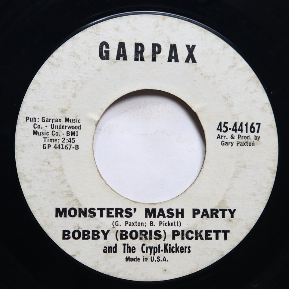 BOBBY (BORIS) PICKETT - MONSTER MASH / MONSTERS' MASH PARTY - ROCK 45 ...