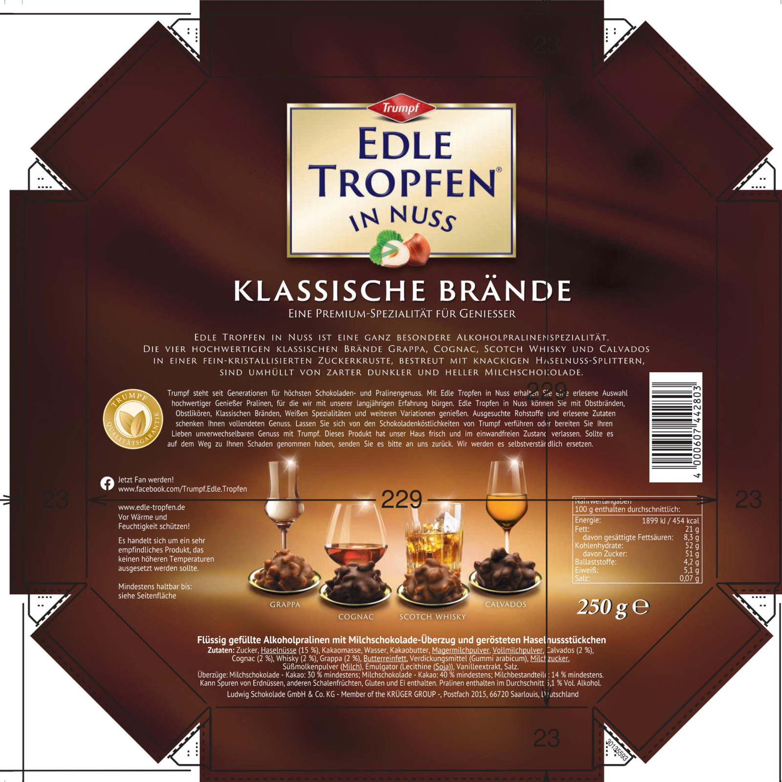 Trumpf Edle Tropfen in Nuss Klassische Brände 250g Packung | eBay