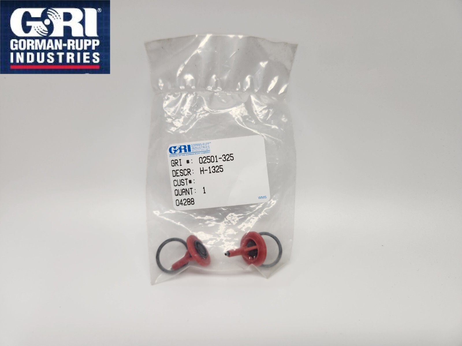 Gorman-Rupp Industries GRI 02501-325 Bellows Pump Red Poppet valve kit ...