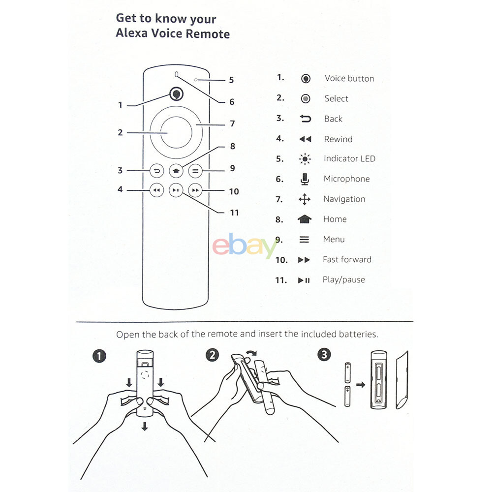 New PE59CV For Amazon Alexa Voice Bluetooth Remote Control Fire TV ...
