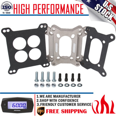 Carb Carburetor Adapter 2bbl-4bbl Kit 4-Bolt 2 Barrel to 4 Barrel ...