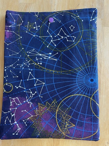 Book Sleeve Handmade Constellations Cotton Canvas Fabric 9 X 12” Snap ...