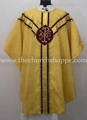 NEW Yellow gothic vestment, stole set and mas set ,Gothic chasuble, | eBay