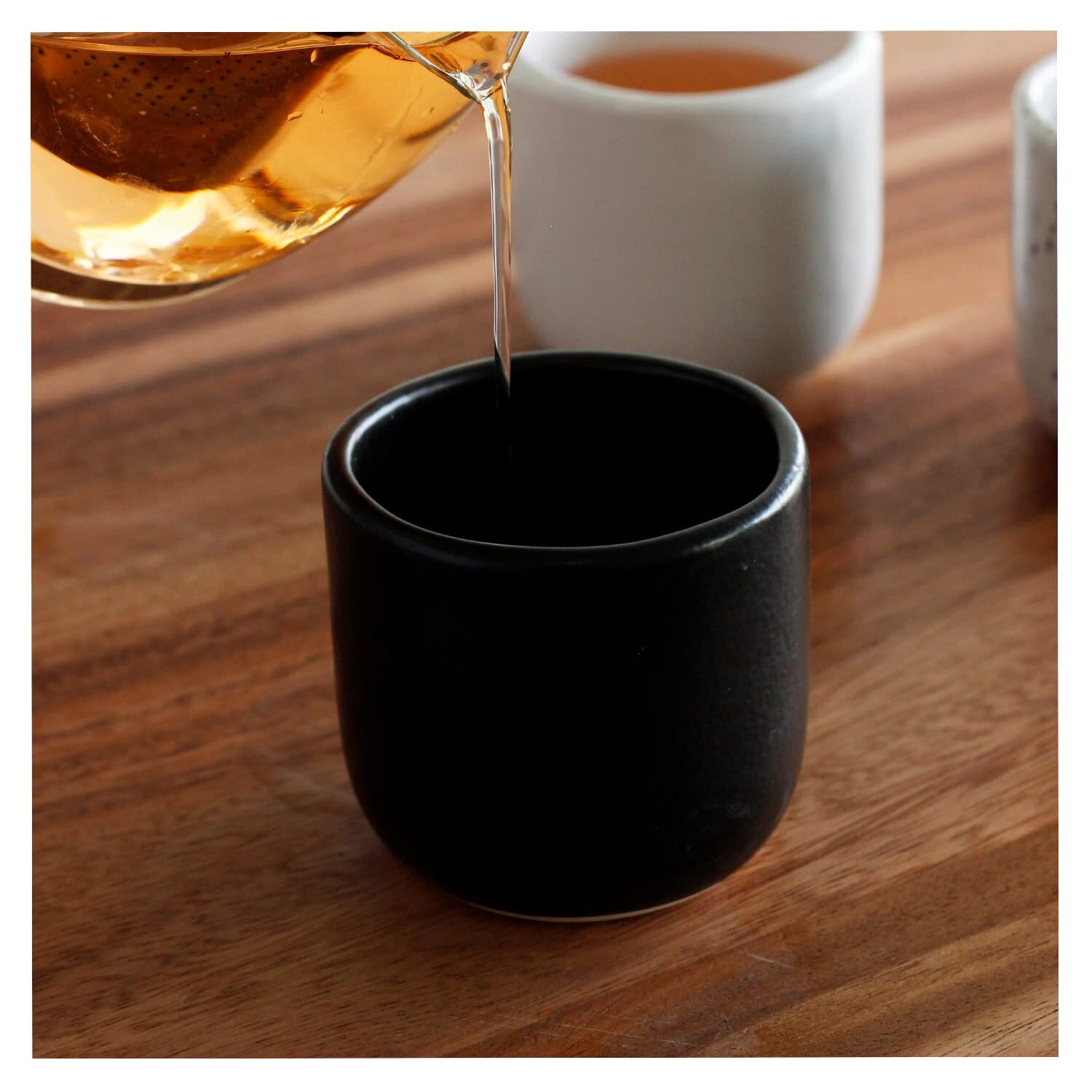 Handcrafted Matte Black Ceramic Tea & Coffee Sipper Cups 8 Oz Set Of 2 ...