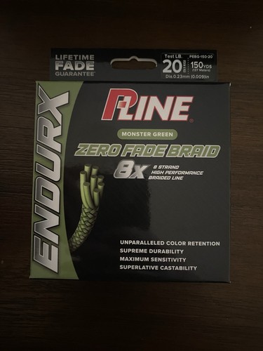P-Line Endurx Zero Fade Braided Fishing Line - 20lb, Monster Green ...