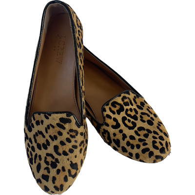 J Crew Women's 6.5 Calf Hair Cheetah Leopard Animal Print Smoking ...